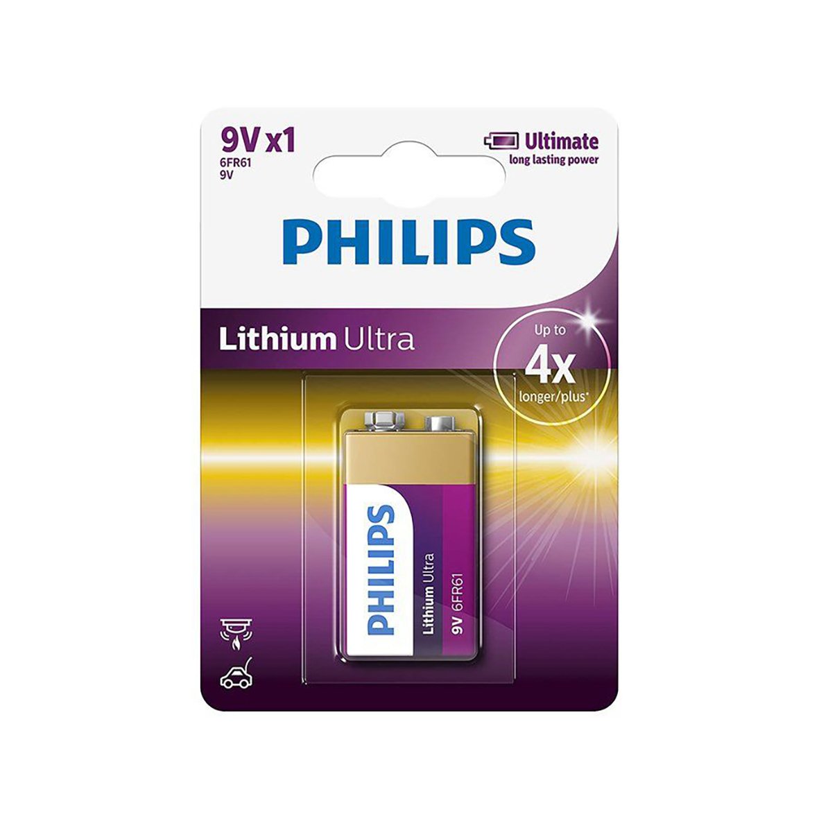 PHILIPS batteri ultra lithium 9V 1-pak - 1730762 - Philips Batterier ...