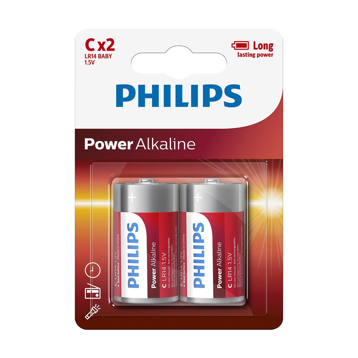 PHILIPS batteri power alkaline C 2-pak - LR14P2B/10 - 1437263 - Philips ...
