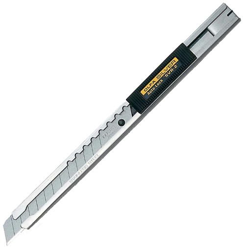 Olfa silver - rustfri kniv - 9 mm med 2 klinger - - 1796893 - Olfa ...