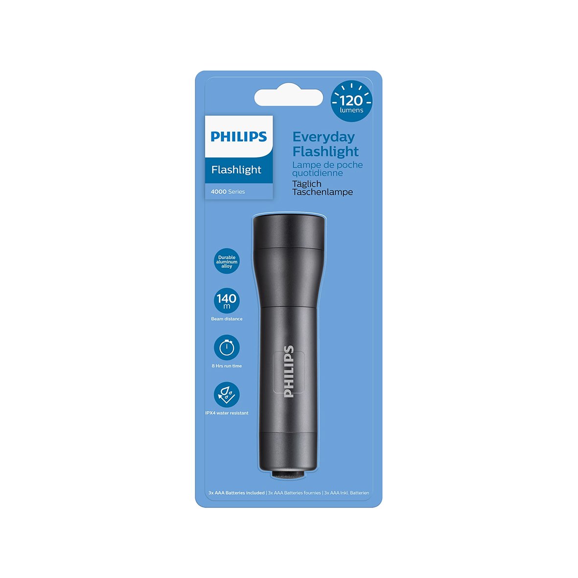 PHILIPS SFL lygte alkaline 120 lumen 3xAAA - 2135862 - Philips Lygter ...